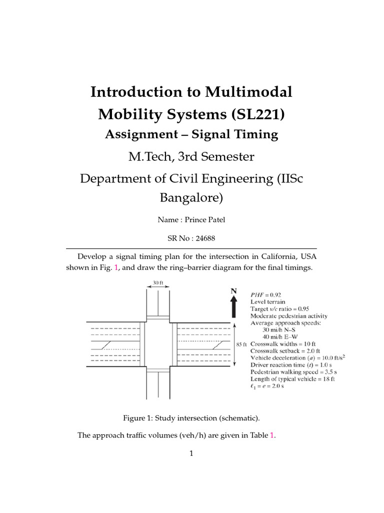Signal Timing (1) | PDF | Intersection (Road) | Transport Infrastructure