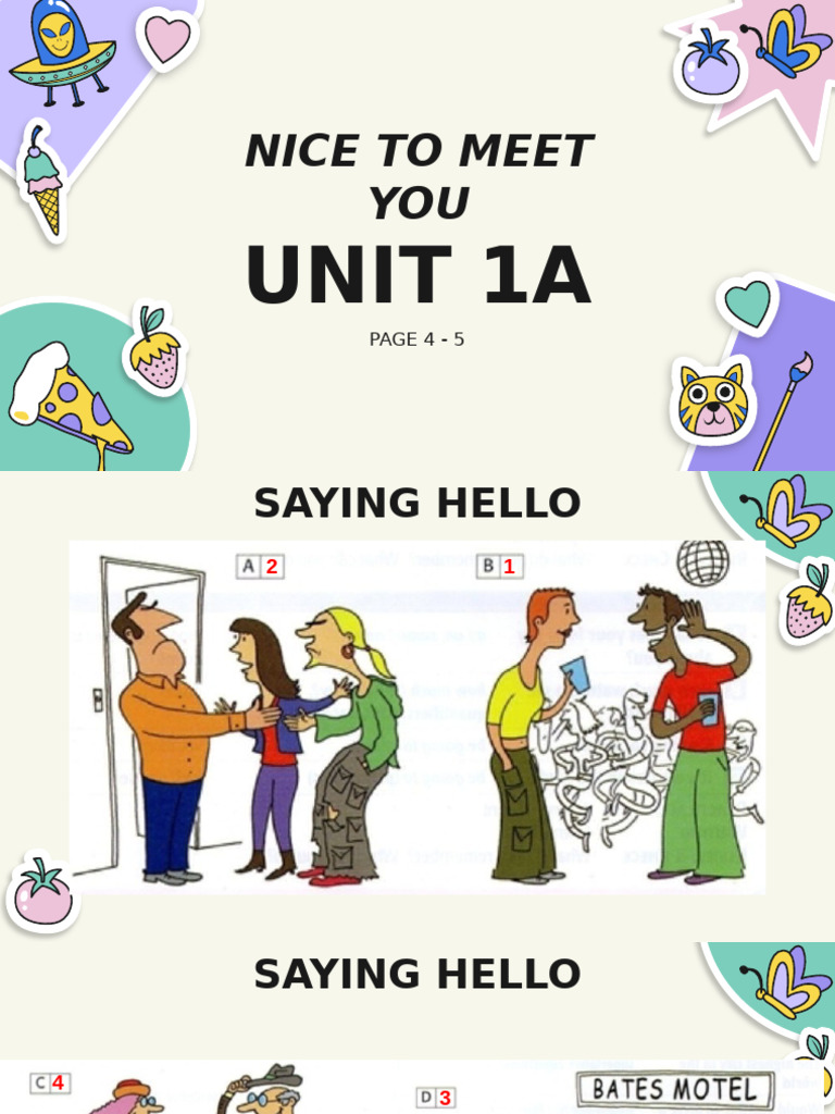 Unit 1a - Nice To Meet You | PDF