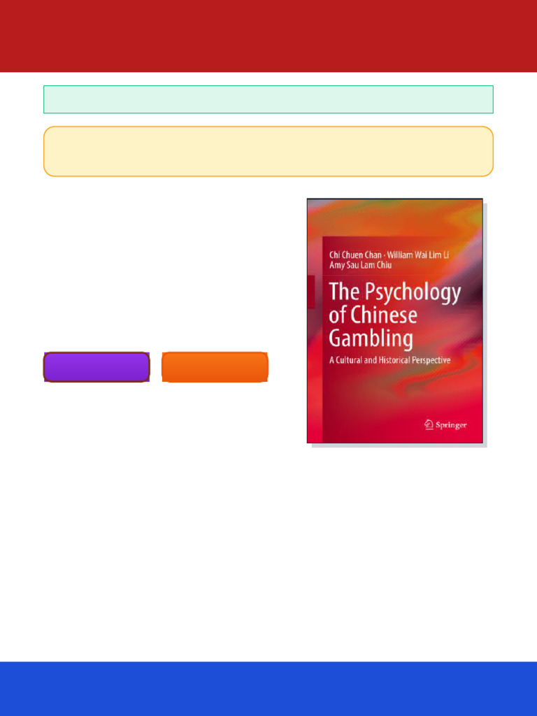The Psychology of Chinese Gambling A Cultural and Historical ...