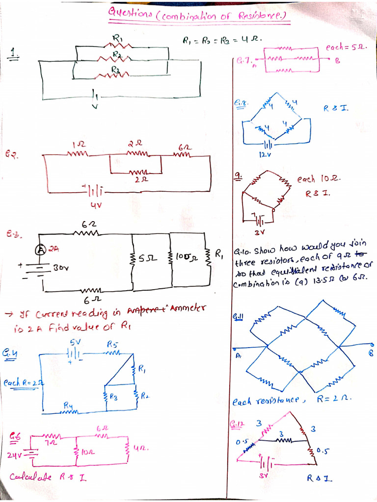 Combination of Resistance Questions 10th | PDF