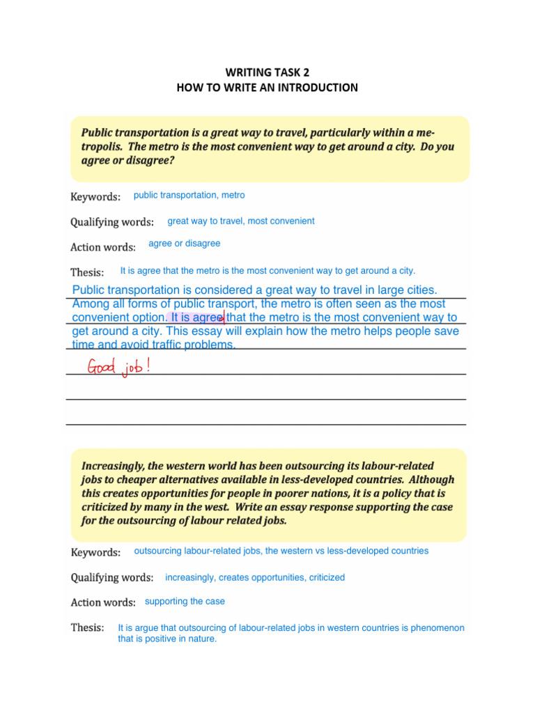 WRITING TASK 2 - Introduction Paragraph - PA | PDF | Violence | Outsourcing