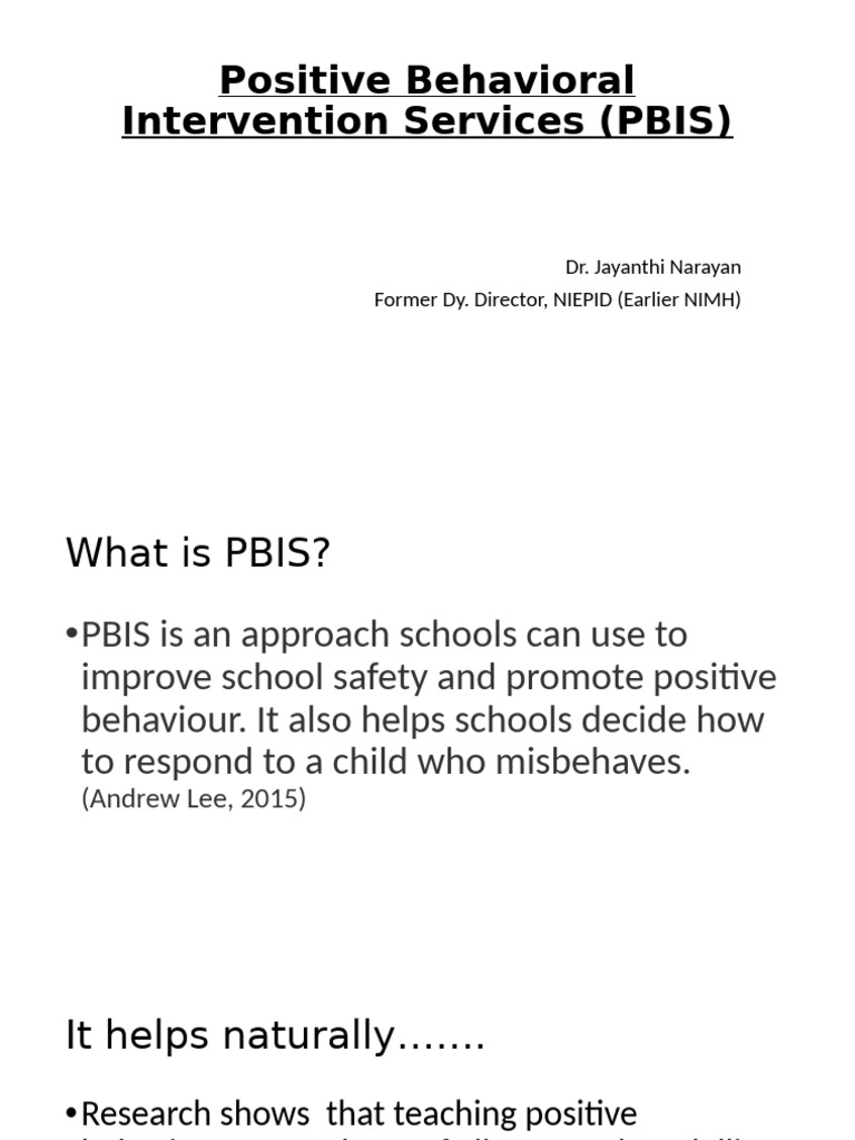 Understanding Positive Behavioral Intervention Services | PDF ...