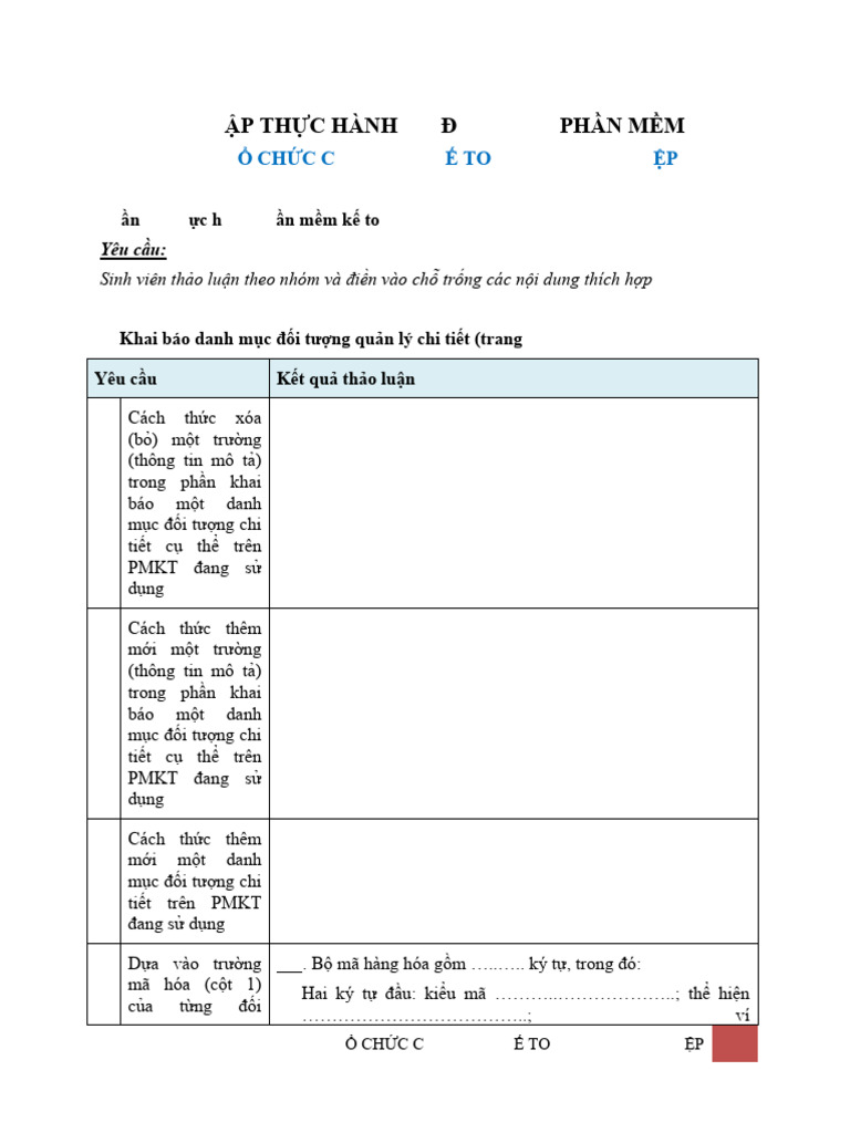Bai Tap Thuc Hanh Phan Mem TCCTKT | PDF