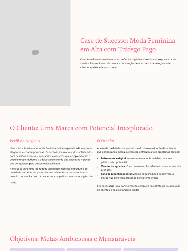 Case de Sucesso Moda Feminina Em Alta Com Trafego Pago.pdf 20251027 174123 0000 | PDF | Marca ...