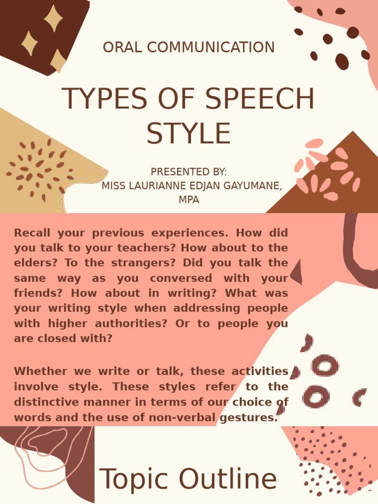Lesson-7.-Speech-Styles 20250704 104120 0000 | PDF | Nonverbal ...