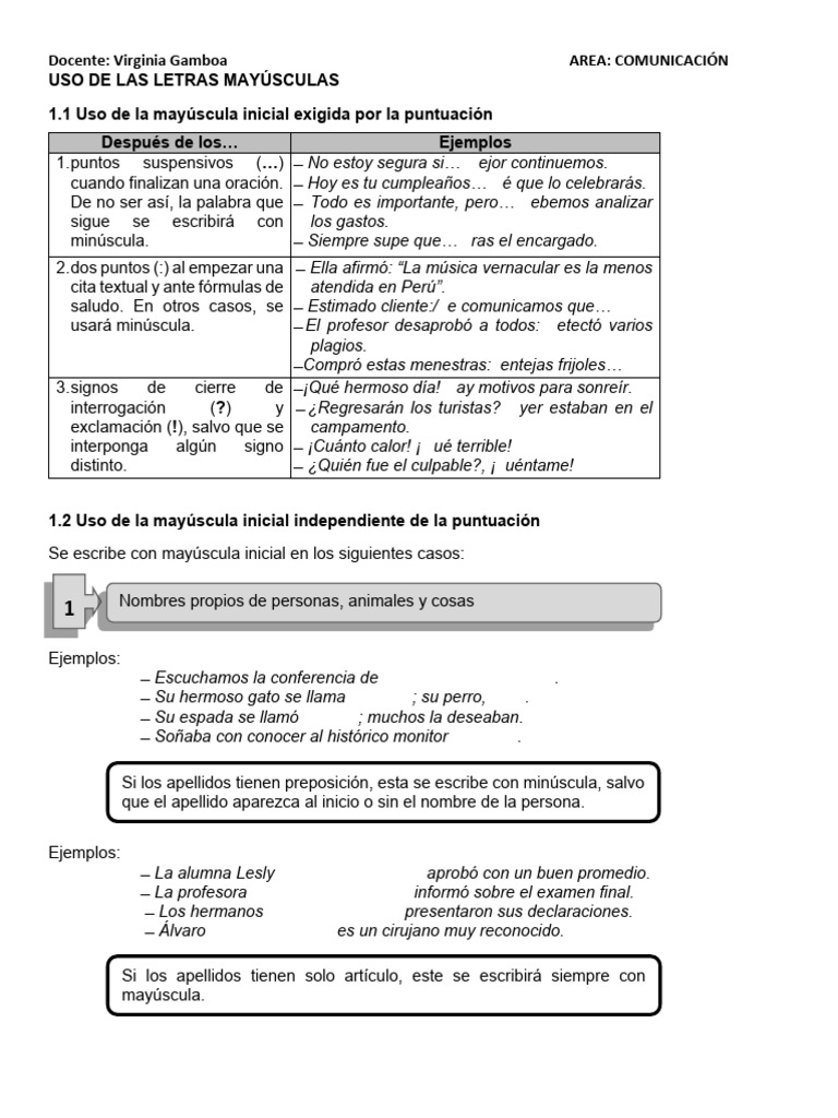 Uso Correcto de Mayúsculas en Español | PDF | Caso de carta