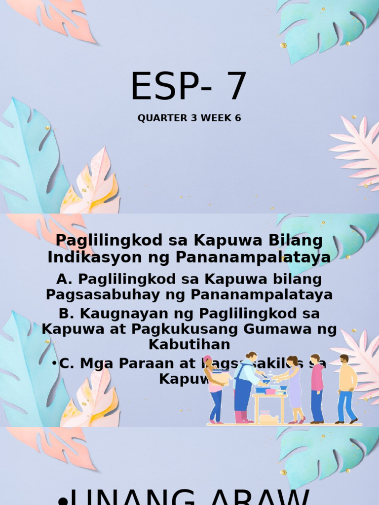 Matatag Curriculum Esp 7 Quarter 3 Week 6 | PDF