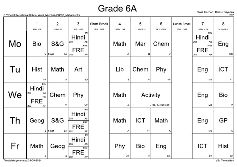 New Timetable | PDF