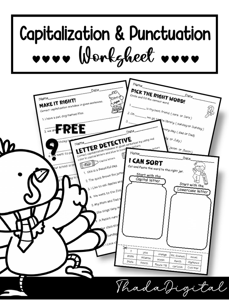 Worksheet: Capitalization & Punctuation | PDF