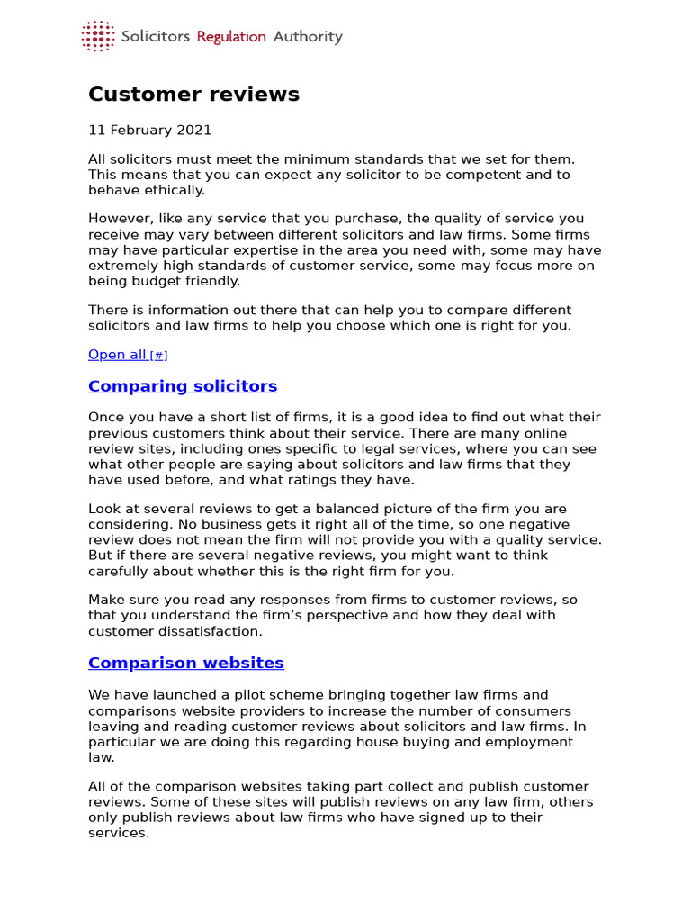 Choosing the Right Solicitor: Reviews Guide | PDF