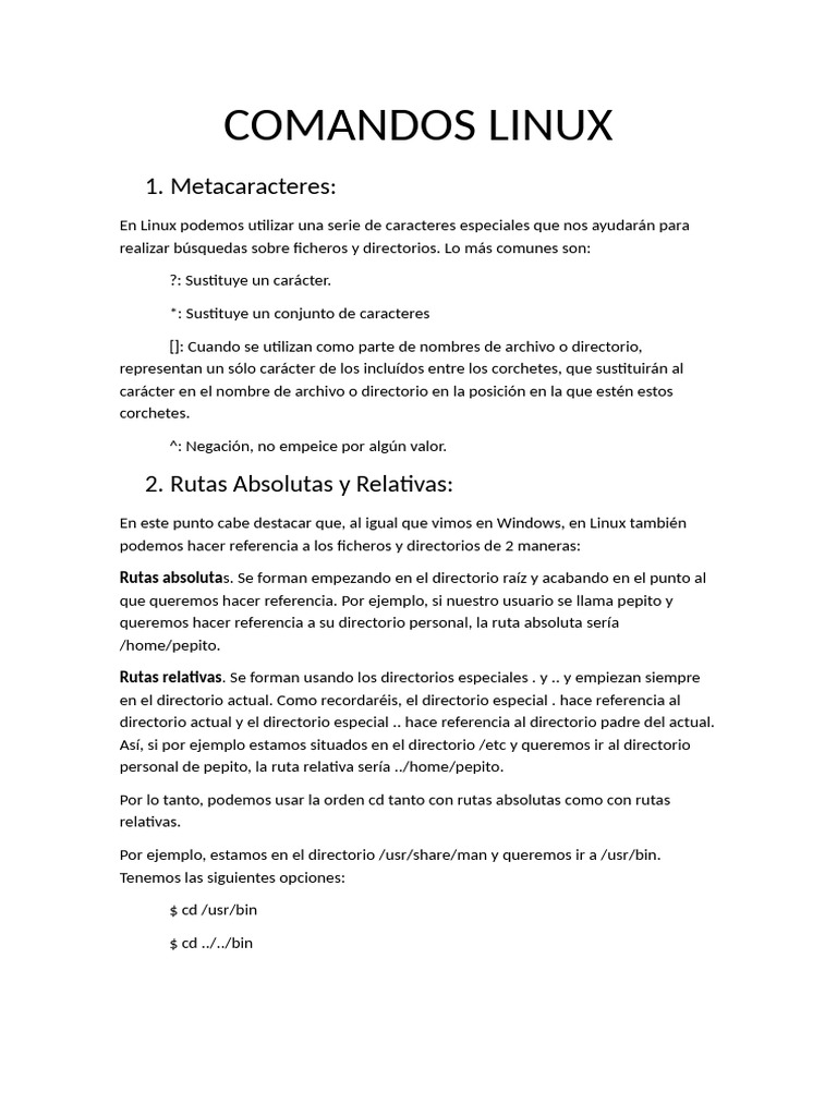 COMANDOS LINUX | PDF | Archivo de computadora | Software del sistema