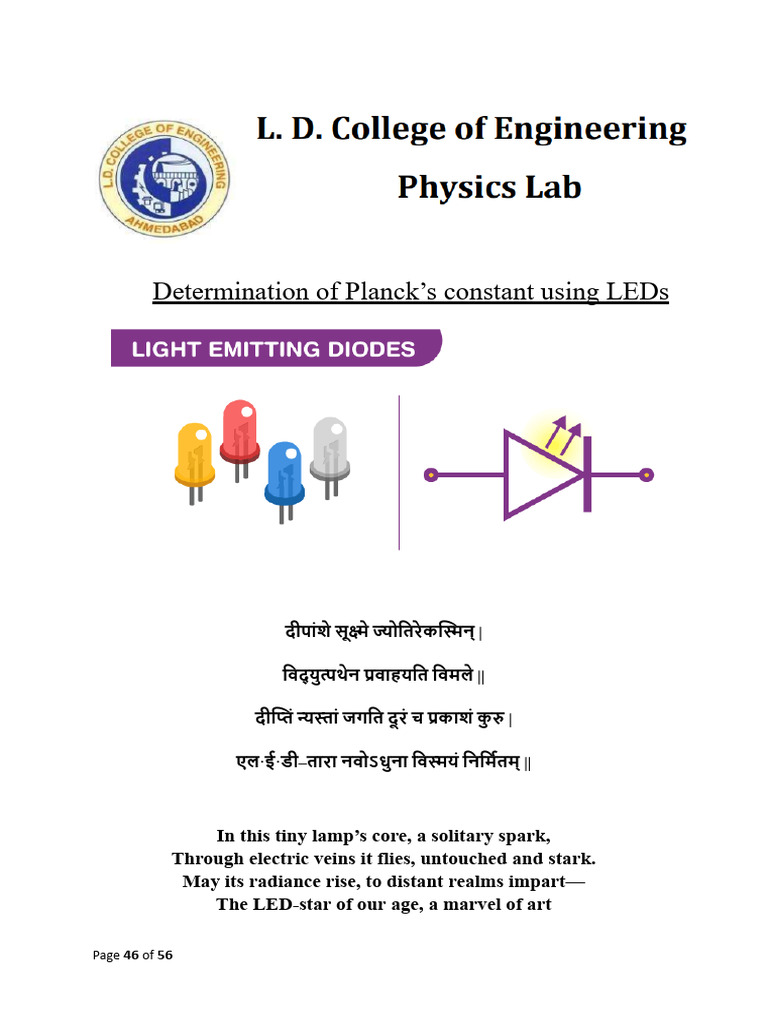 Measure Planck's Constant with LEDs | PDF | Electronic Engineering ...