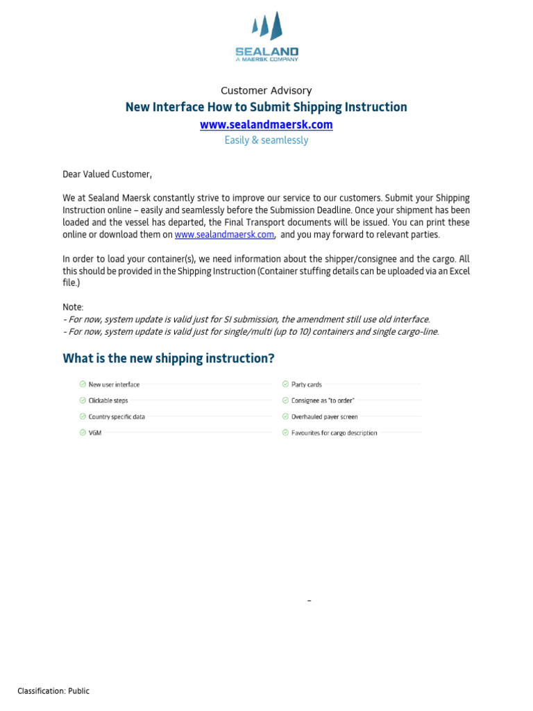 Submit Shipping Instructions Online | PDF | Freight Transport
