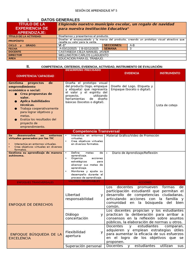U8-Sesión5 - Ept1 | PDF | Aprendizaje | Enseñando