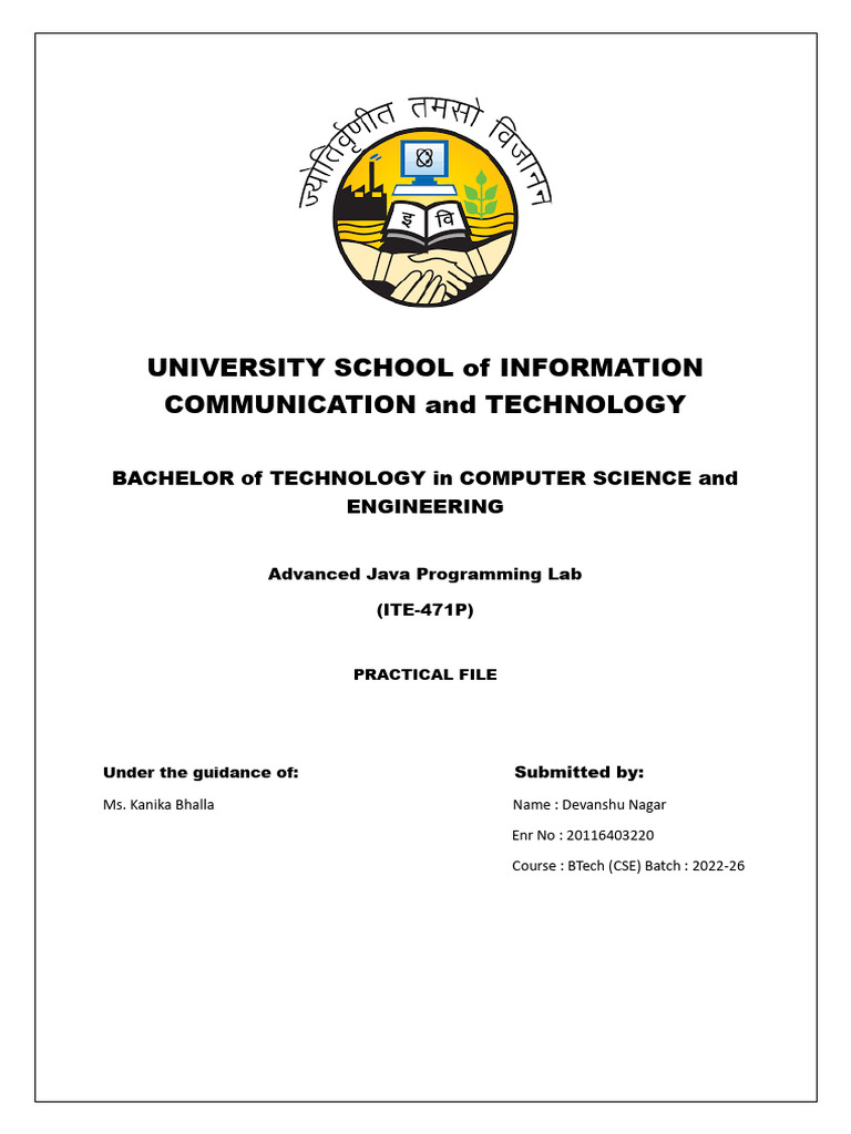 Advanced Java Programming Lab Report | PDF
