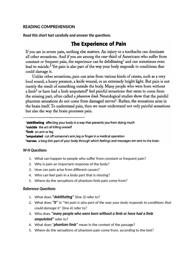 Exercise Reading Comprehension | PDF