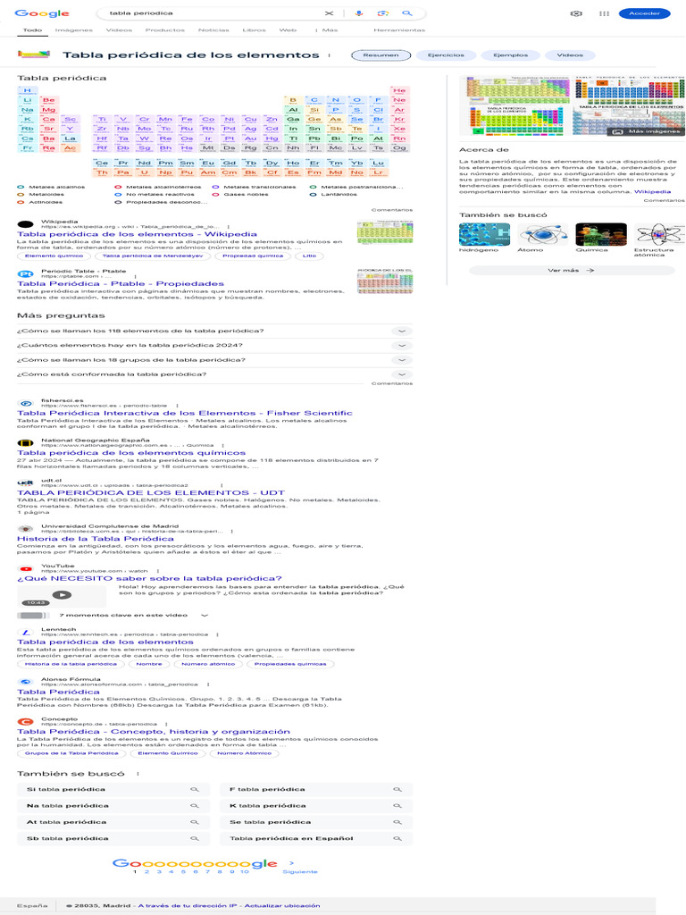 Tabla Periodica - Buscar Con Google | PDF | Tabla periódica | Química