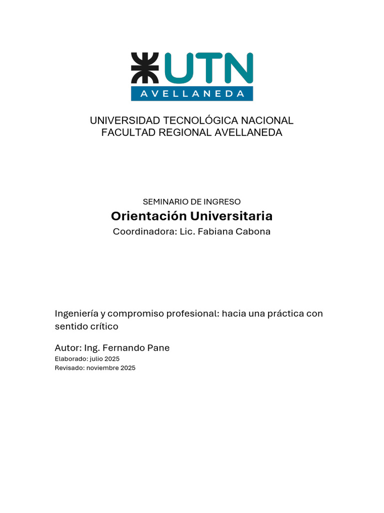 Utn Fra - Ou - u.3_pane r Unoo | PDF | Ingeniería | Ingeniero