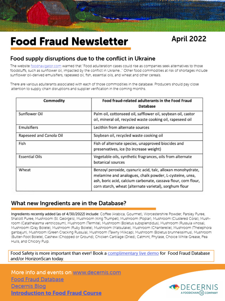 April 2022 Food Fraud Insights | PDF | Foods