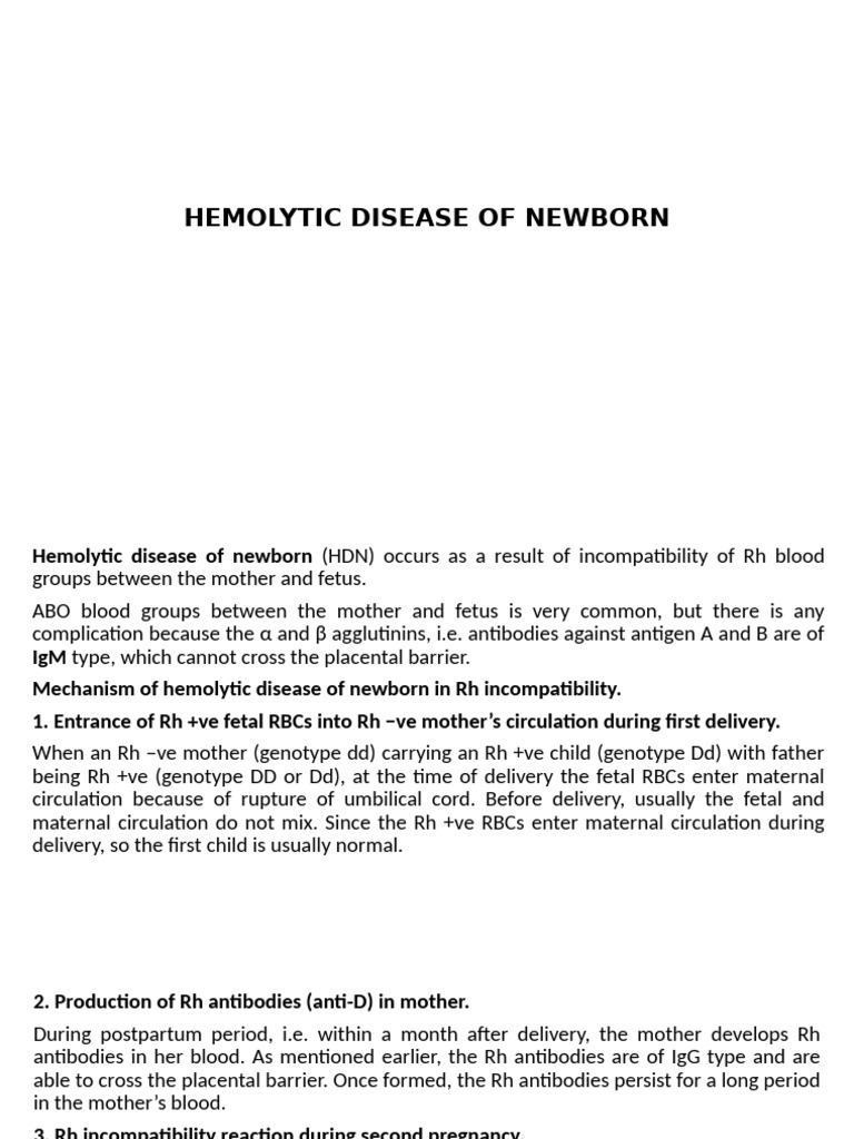 Understanding Hemolytic Disease of Newborn | PDF | Anatomy | Blood
