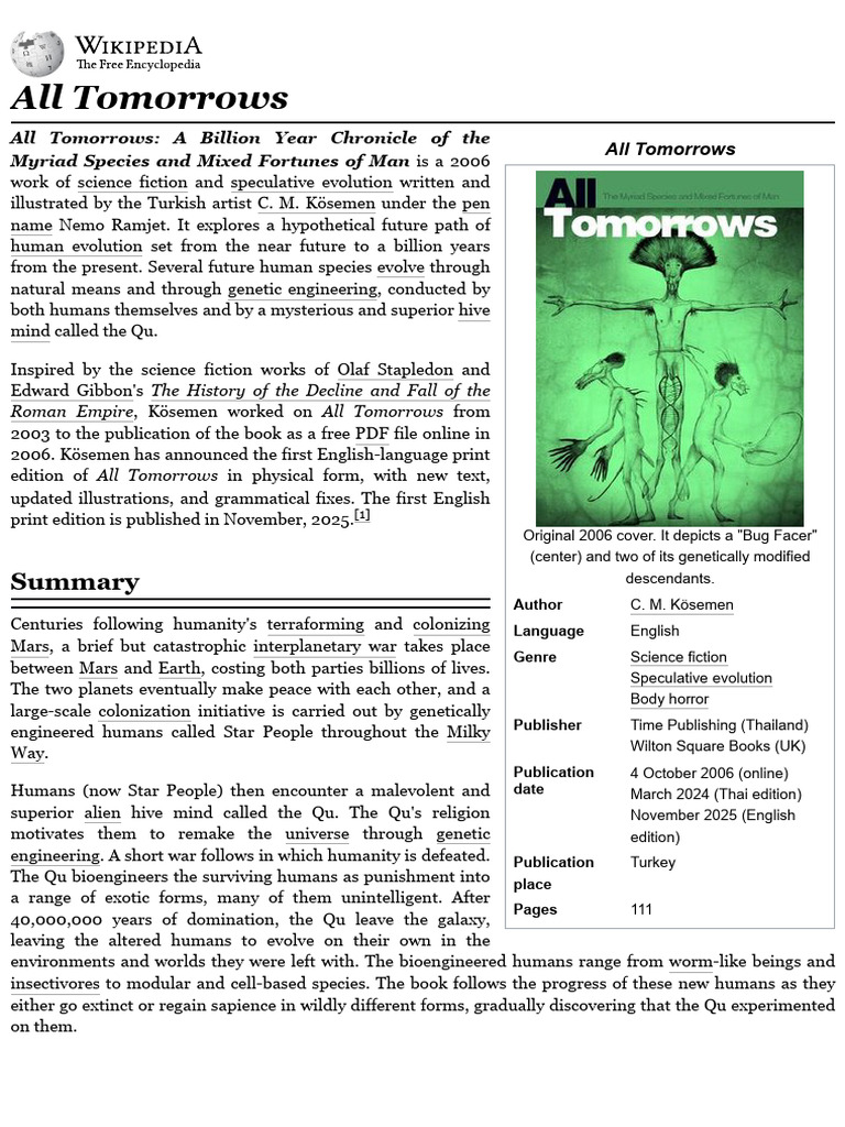 All Tomorrows: Future Human Evolution | PDF | Science | Hypothetical ...
