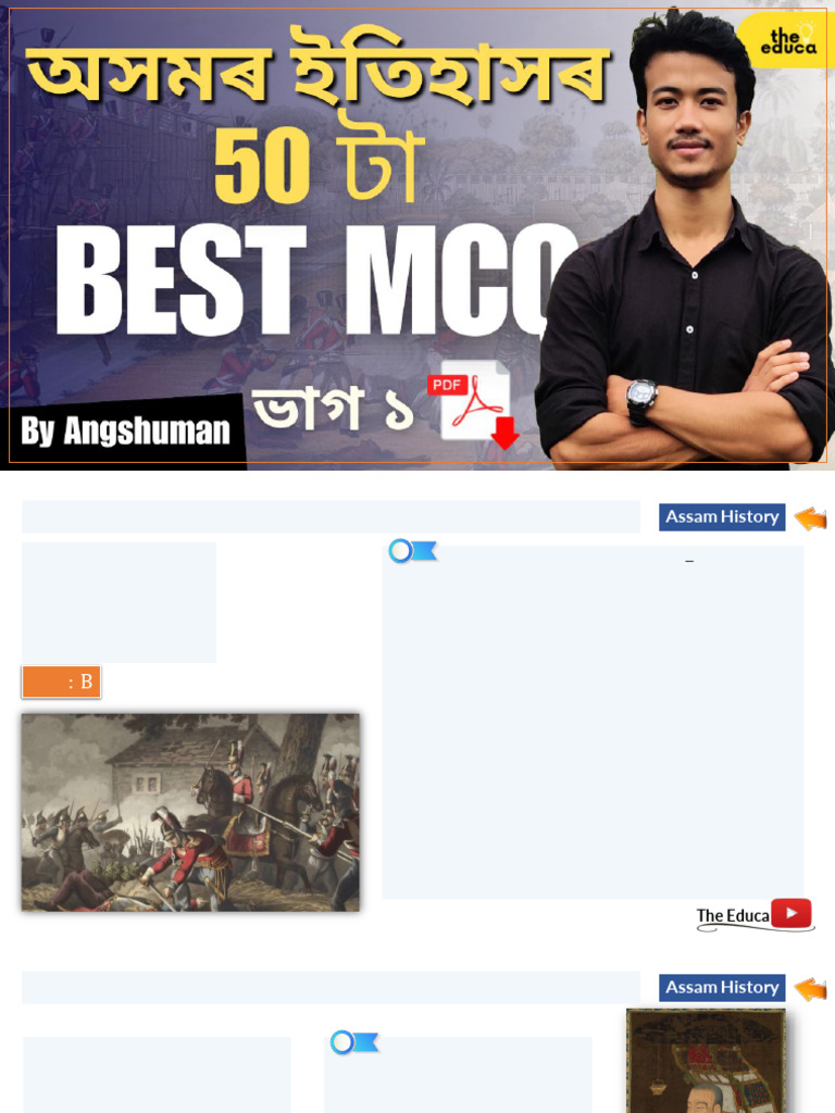 Best 50 Assam History Part 1 (1) | PDF