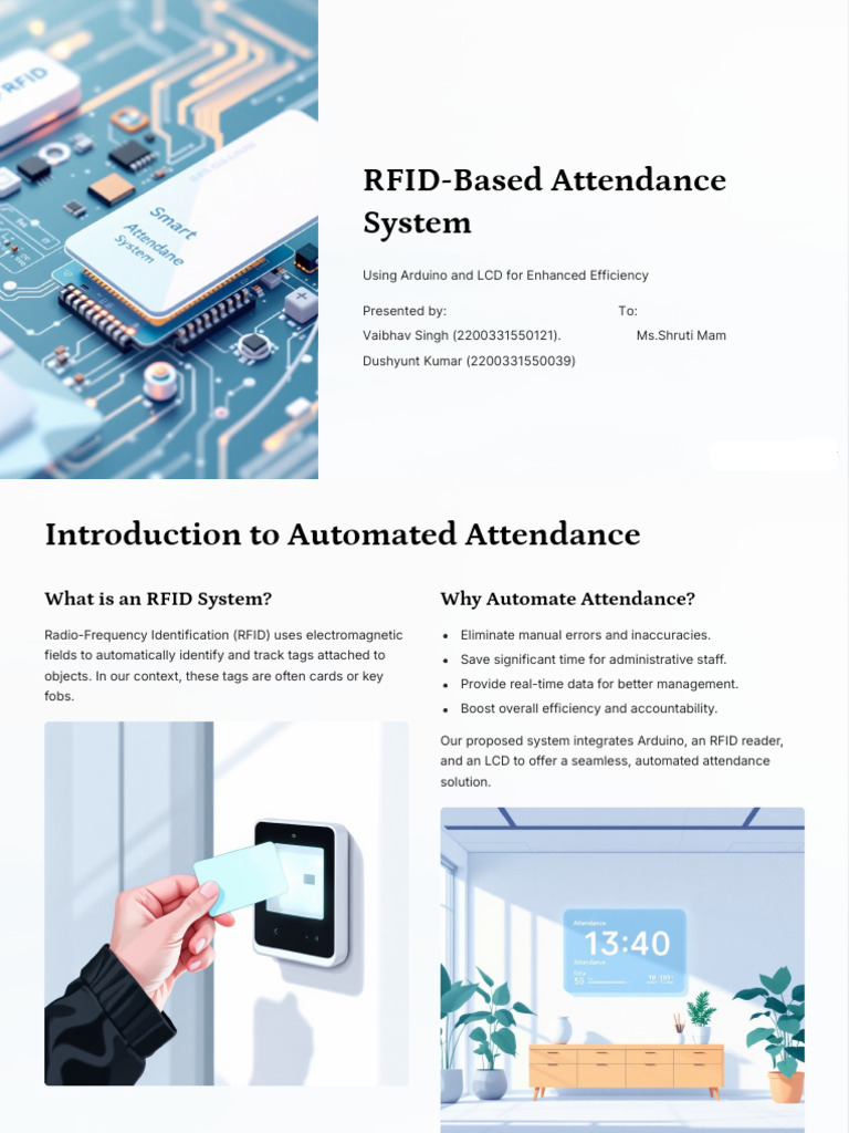 RFID Based Attendance System Oooo | PDF | Radio Frequency ...