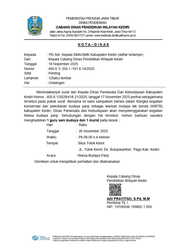 204.1 Nota Dinas Reksa Budaya Panji_sign | PDF