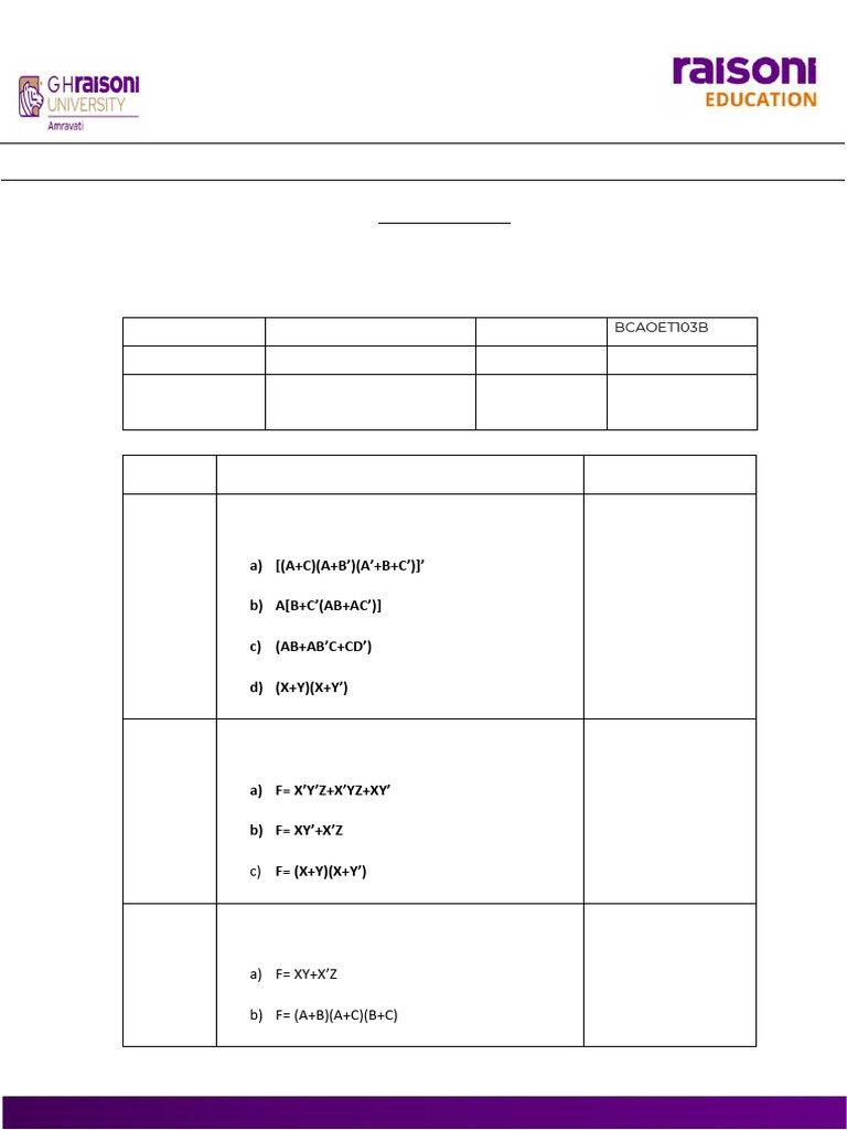 BCA Digital Electronics Assignment 2024 | PDF