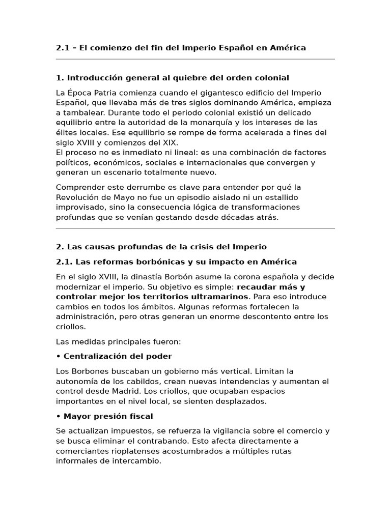 Unidad 2 Historia Resumen | PDF | Buenos Aires | España