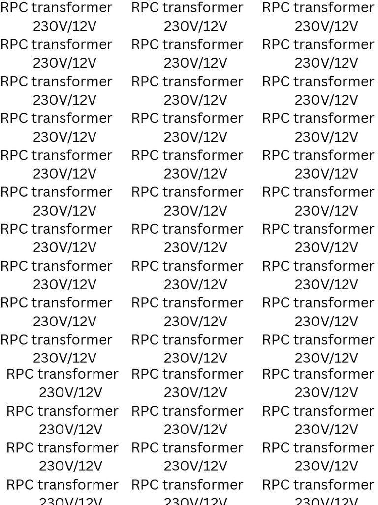 RPC Transformer 230V12V RPC Transformer 230V12V RPC Transformer 230V12V ...