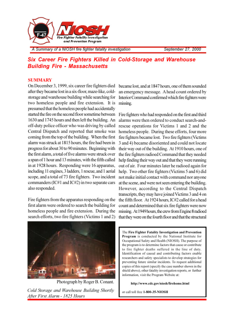 Six Firefighters Killed in Warehouse Fire | PDF | Firefighter ...