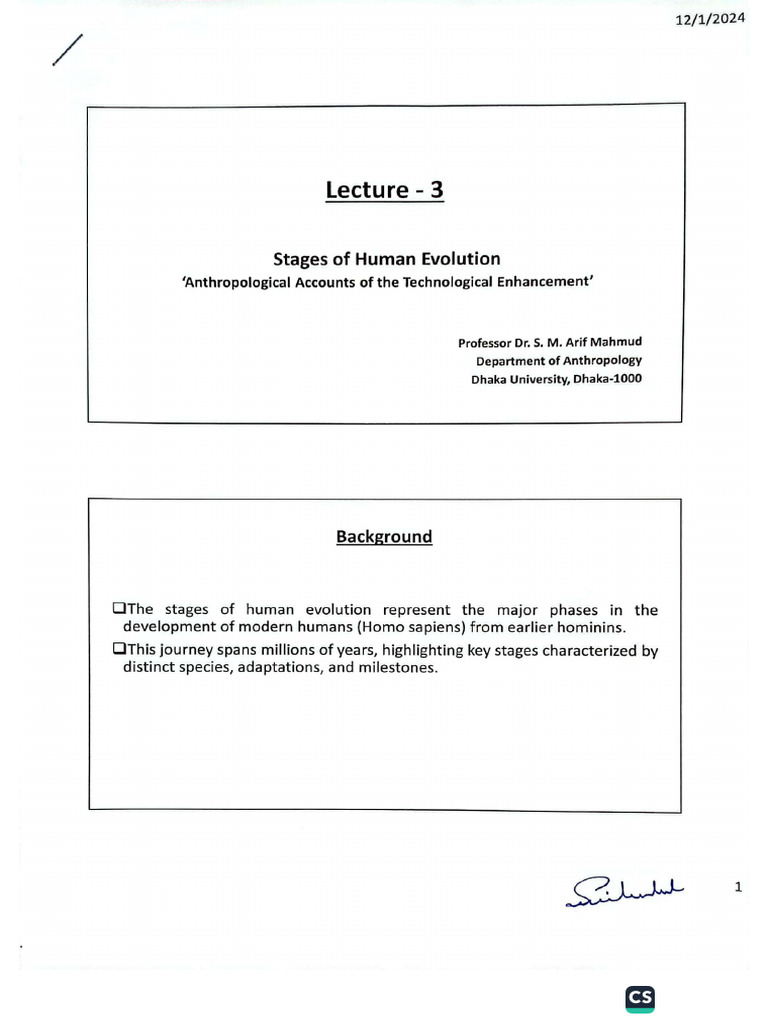 Anthropology Lecture 3 | PDF