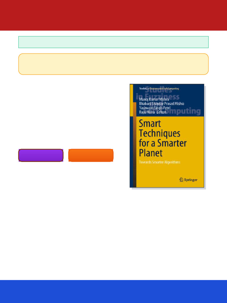 Smart Techniques for a Smarter Planet Towards Smarter Algorithms Manoj ...