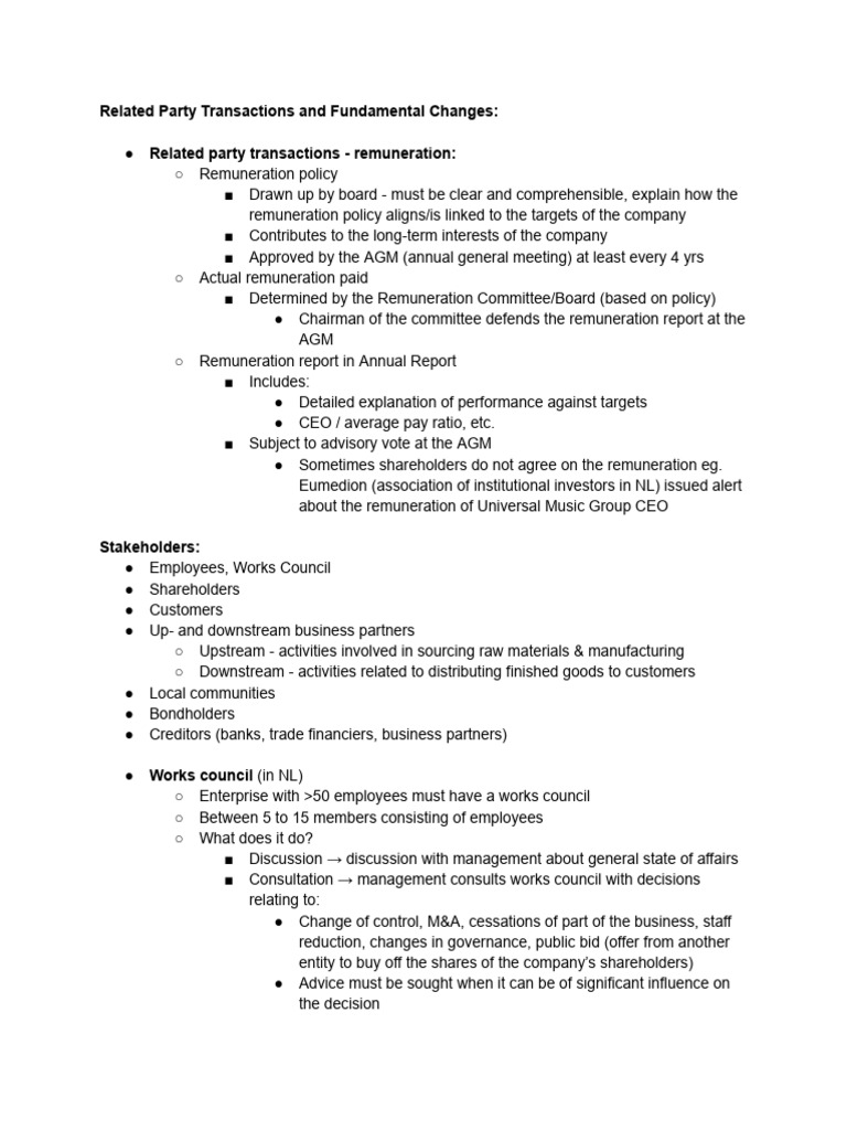 Corporate Law - Notes - Week 6 | PDF | Audit | Financial Services