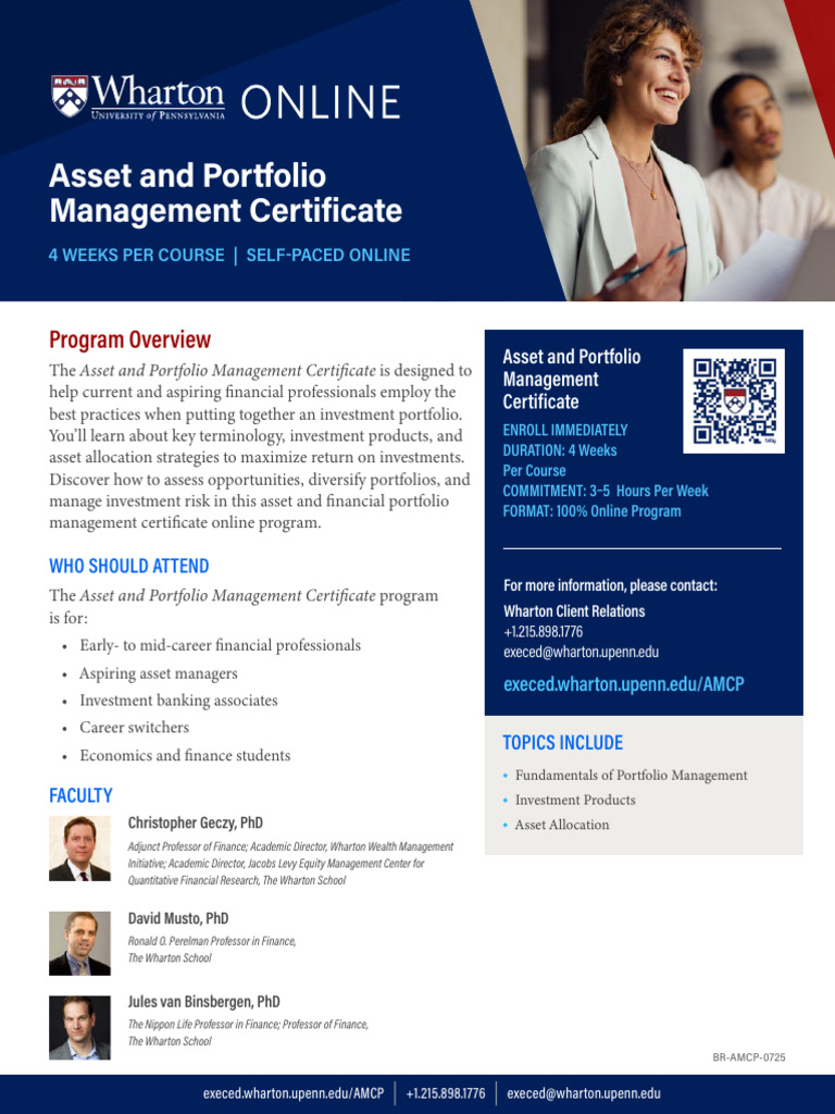 Wharton Asset and Portfolio Management Certificate Brochure | PDF ...