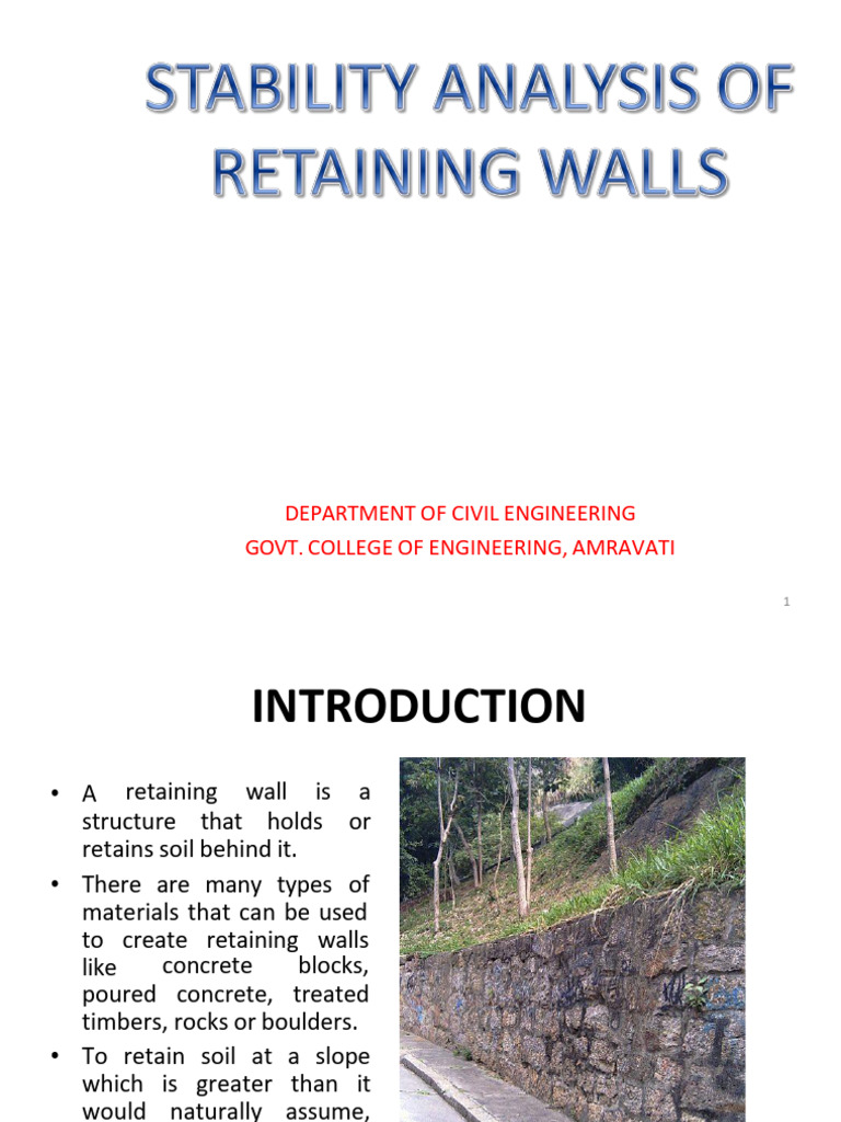 Stability of Retaing Walls | PDF | Civil Engineering | Mechanical ...