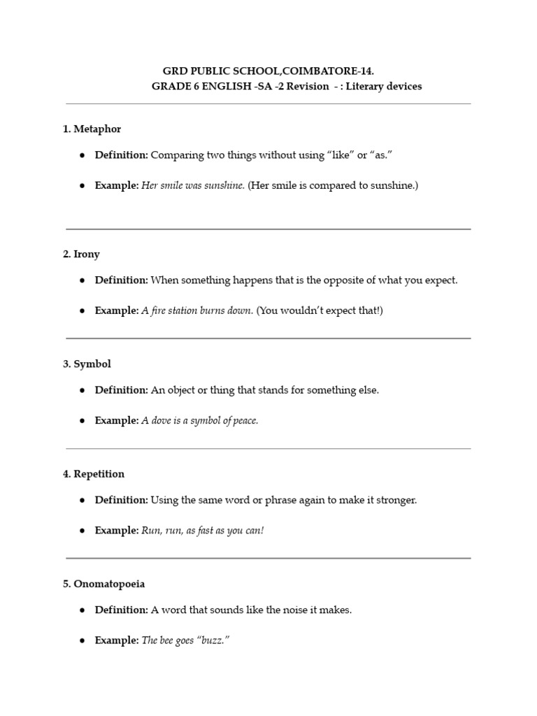 Literary Devices (1) | PDF