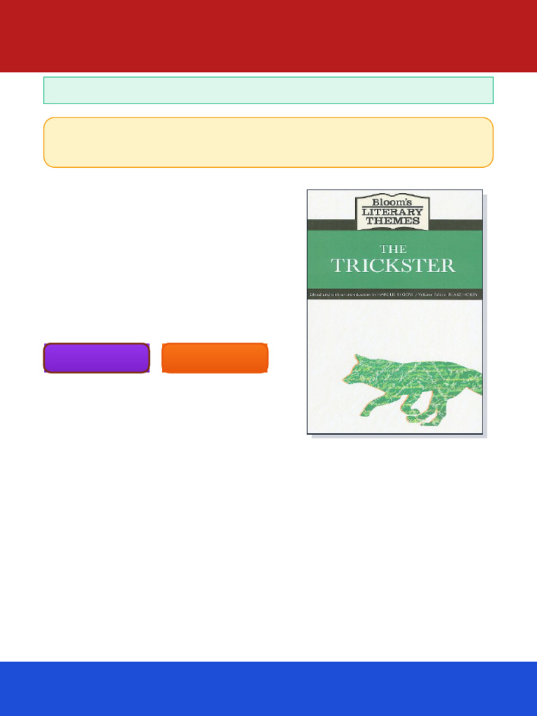 The Trickster Harold Bloom Ebook Downloadable Package | PDF