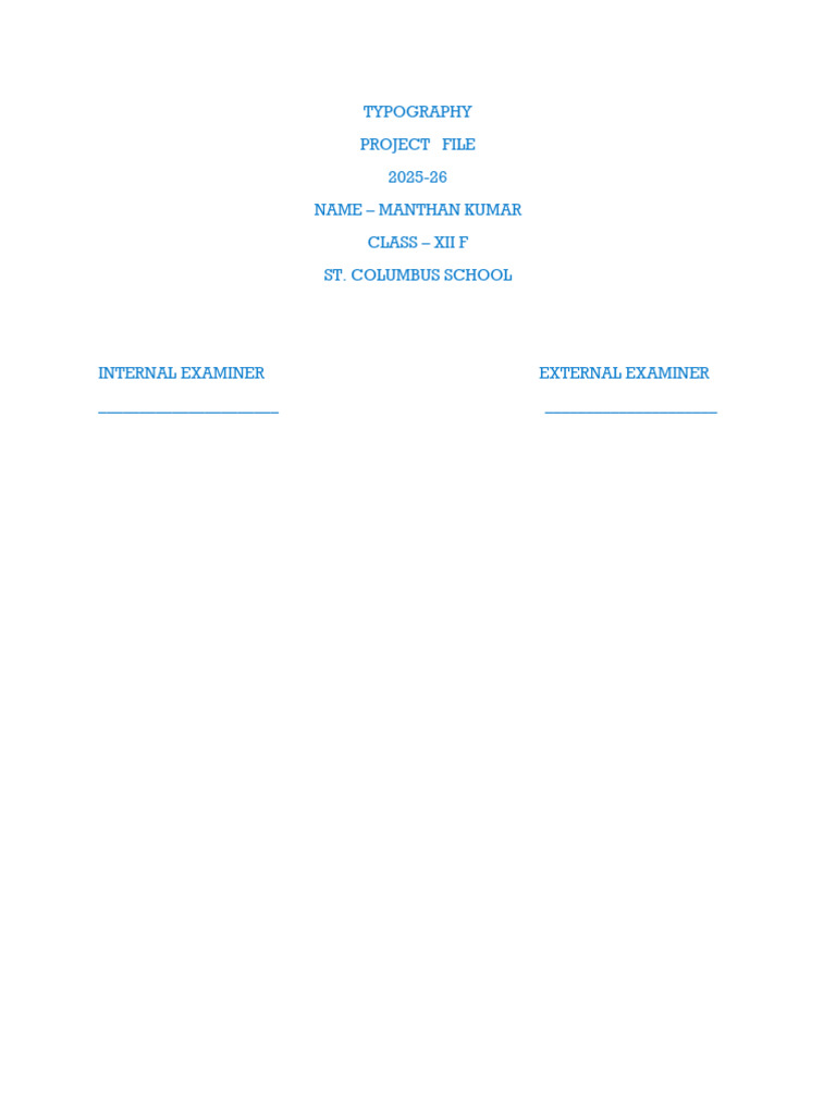 Typography Project for Class XII F | PDF