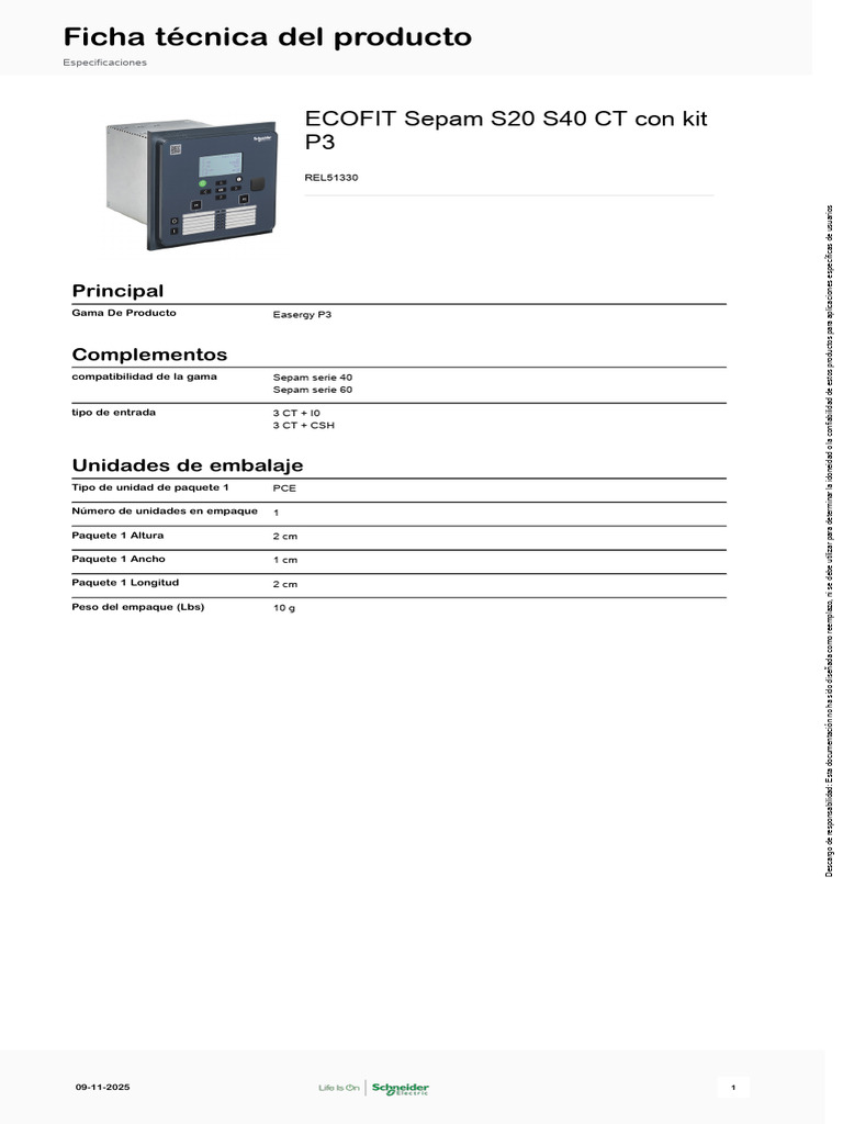 Schneider Electric PowerLogic P5 Protection Relays REL51330 | PDF