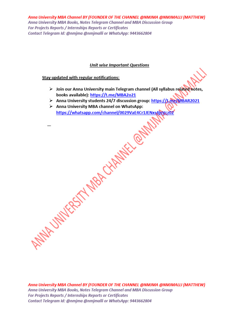 Anna University MBA Resources & Discussions | PDF | Labour Law | Strike ...