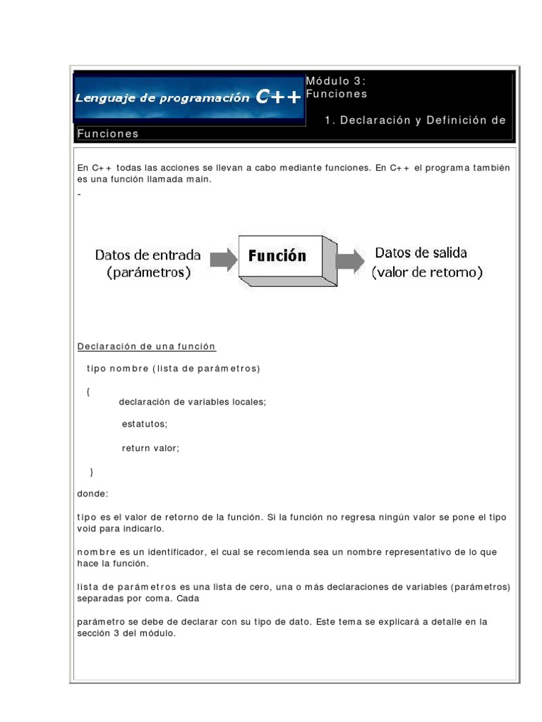 Módulo 3.1 - Declaracion de funciones | C ++ | Función (Matemáticas)