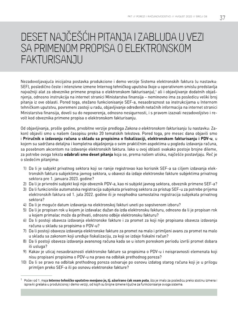 84096 37 Deset Najcescih Pitanja i Zabluda u Vezi Sa Primenom Propisa o ...