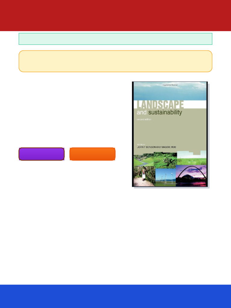 Landscape and Sustainability Second Edition Maggie Roe Ebook Text ...