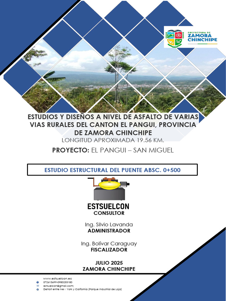 Estudio Estructural Puente Absc. 0+500 | PDF | Eje | Cuenca de drenaje
