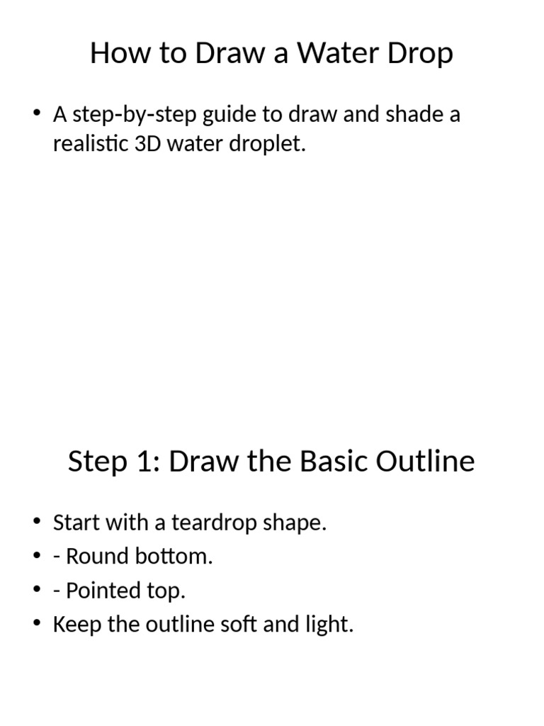 How to Draw Water Drop | PDF