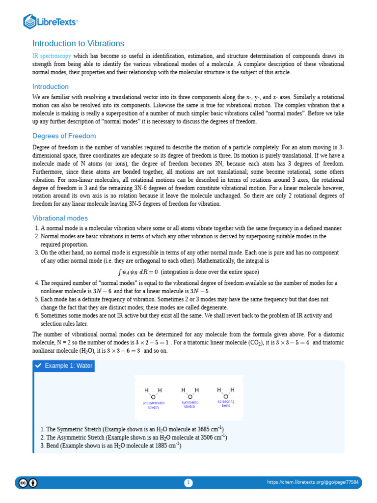 Understanding Vibrational Modes in IR Spectroscopy | PDF | Molecules ...