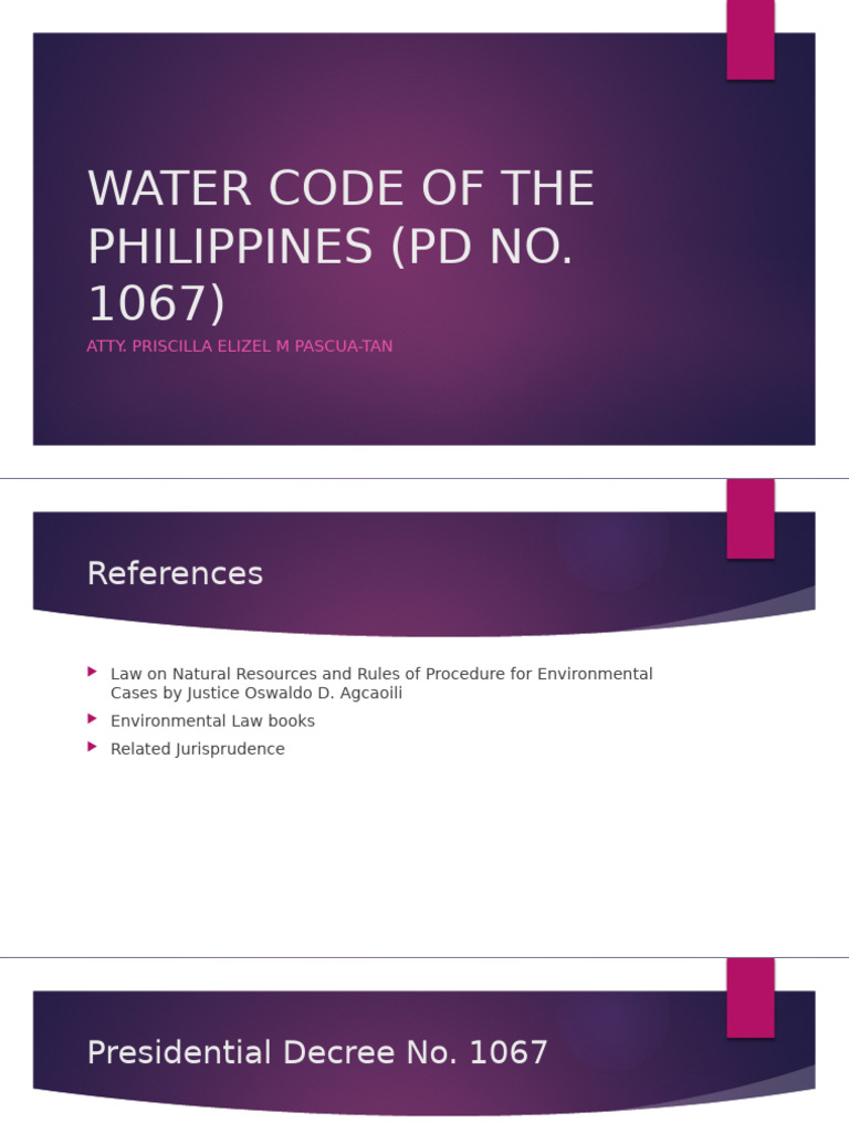 Philippine Water Code Overview | PDF | River | Levee