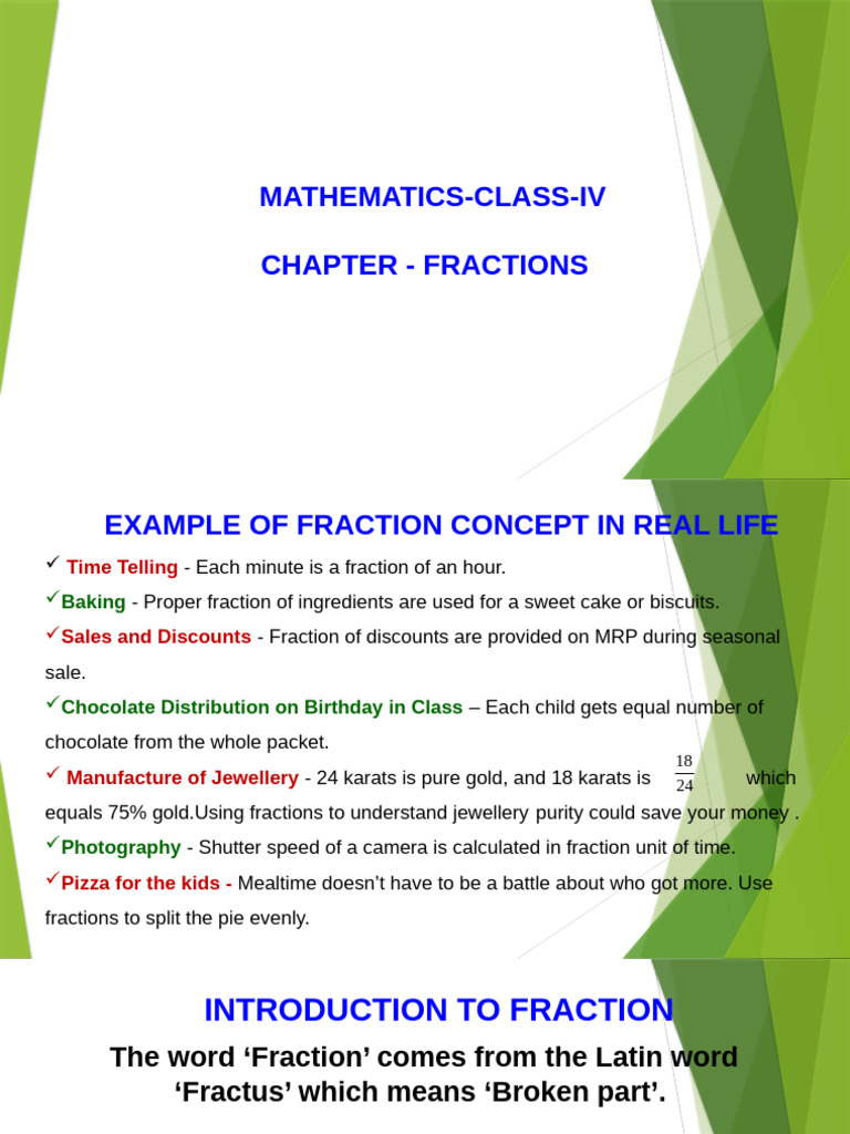 Real-Life Applications of Fractions | PDF | Elementary Mathematics ...